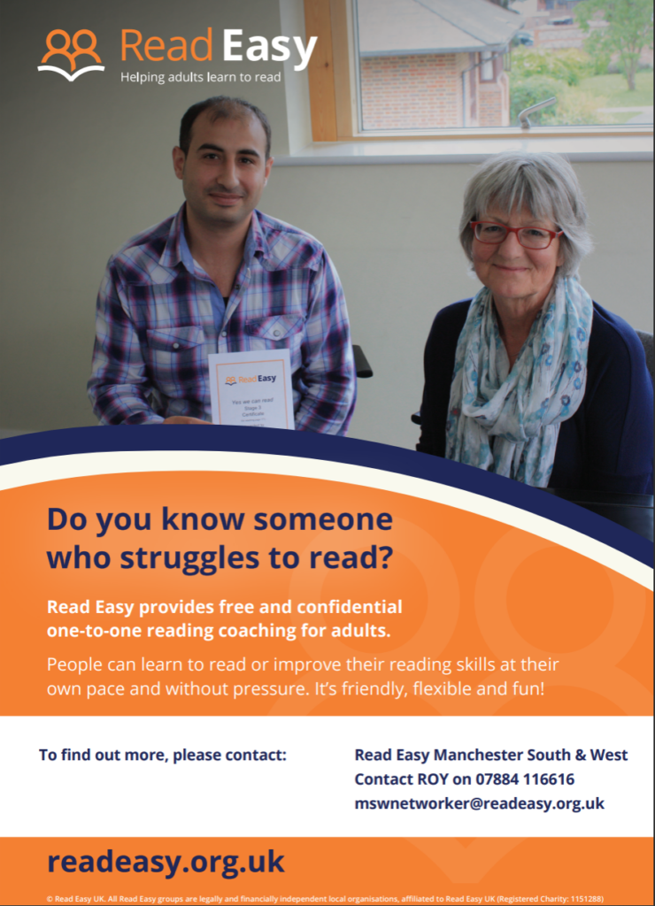 Read Easy - Helping adults learn to read - Trafford West